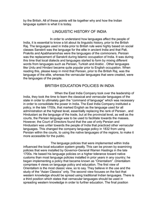 ROLE OF ENGLISH IN THE COLONIZATION OF INDIA | RTF