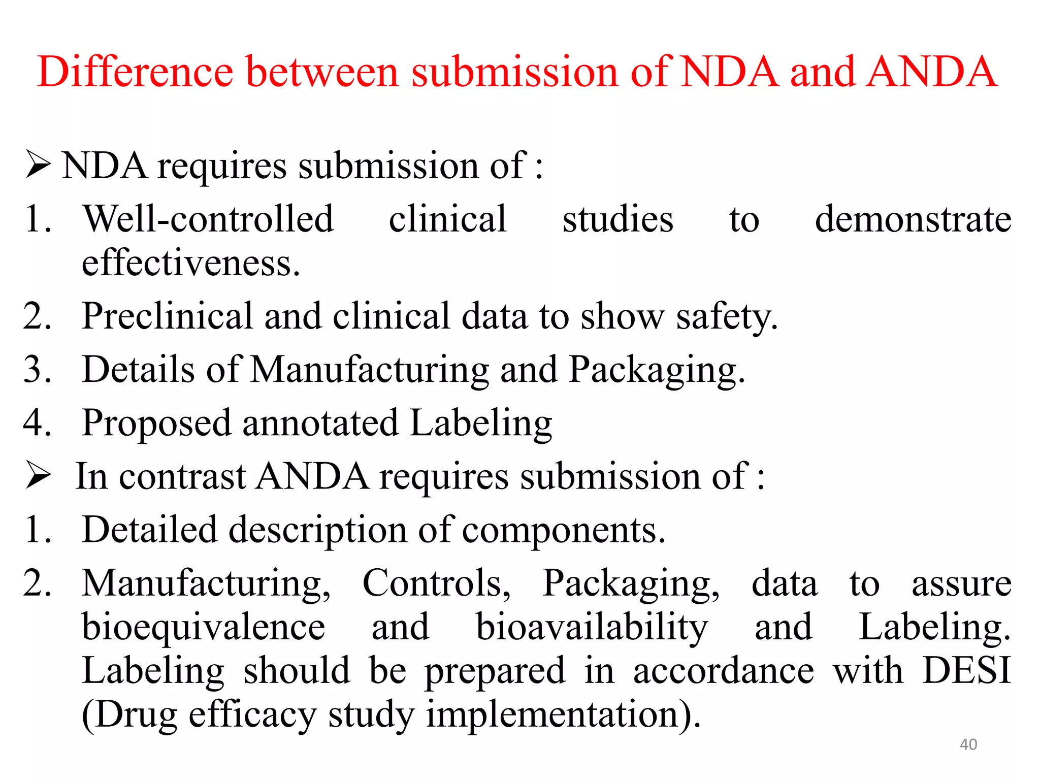 Global Subbmission of IND, NDA, ANDA | PPTX