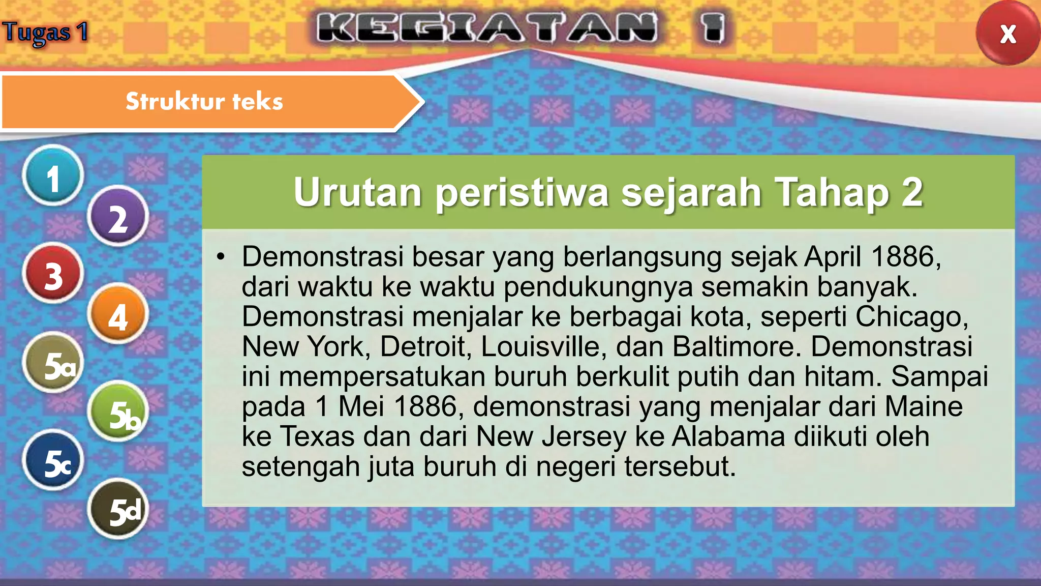 STRUKTUR DAN CIRI KEBAHASAAN TEKS CERITA SEJARAH HARI BURUH | PPTX