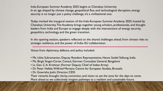 Indo-European Summer Academy 2025 begins at Chanakya University ...