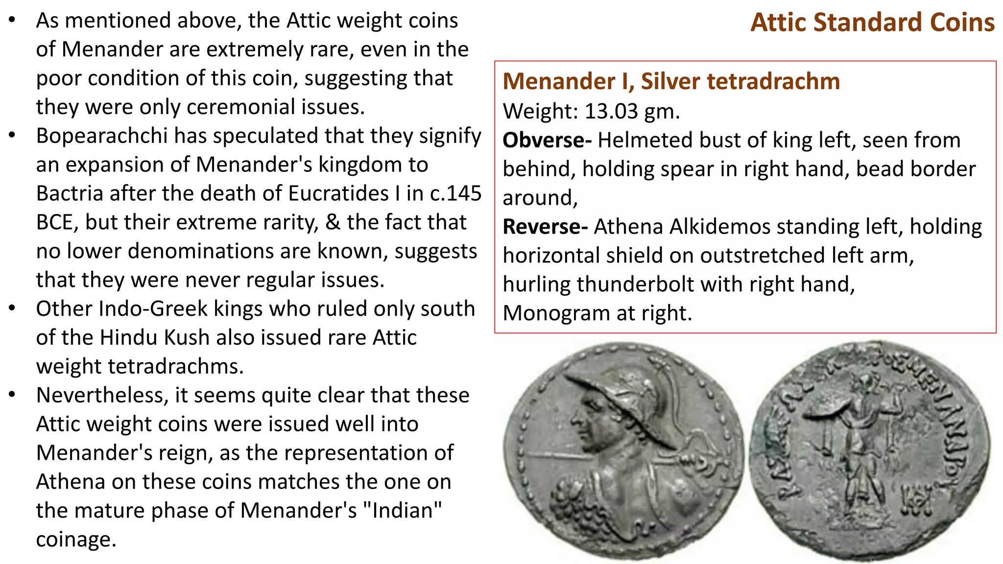 Indo-Greek Coins (Eucratidies & Menander) | PPTX