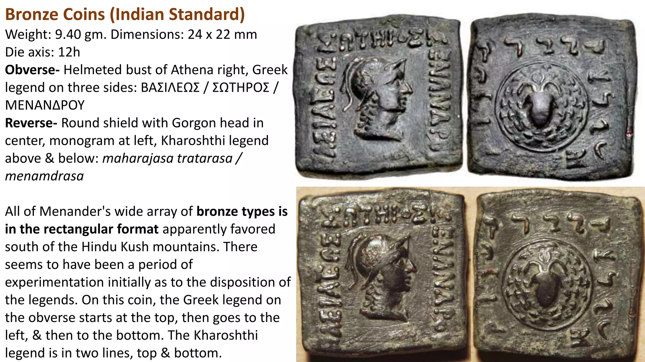 Indo-Greek Coins (Eucratidies & Menander) | PPTX