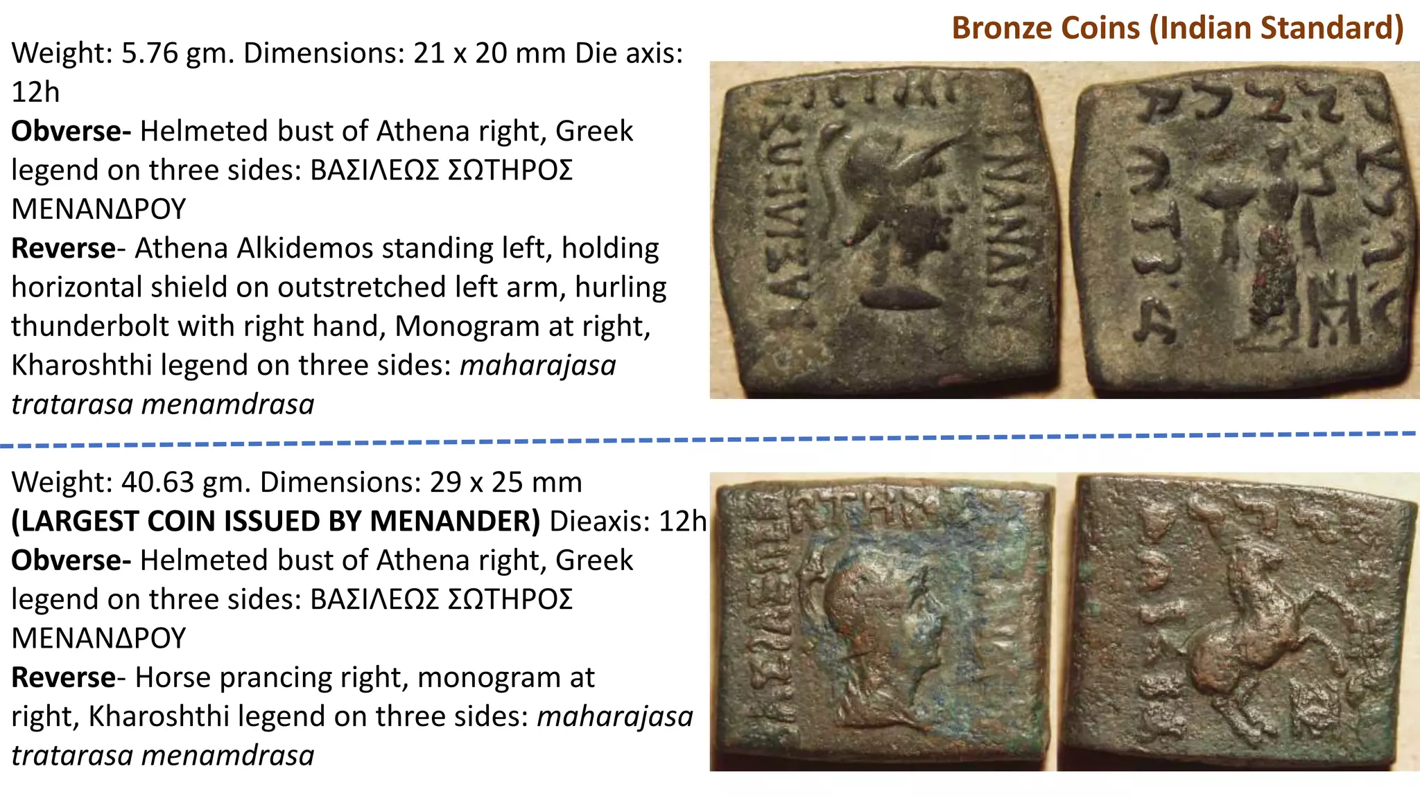 Indo-Greek Coins (Eucratidies & Menander) | PPTX