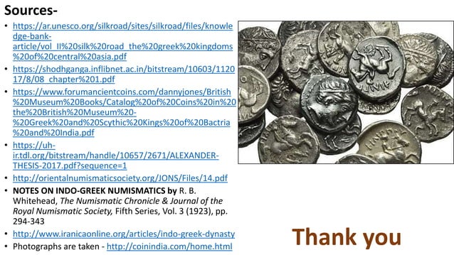 Indo-Greek Coins (Eucratidies & Menander) | PPTX