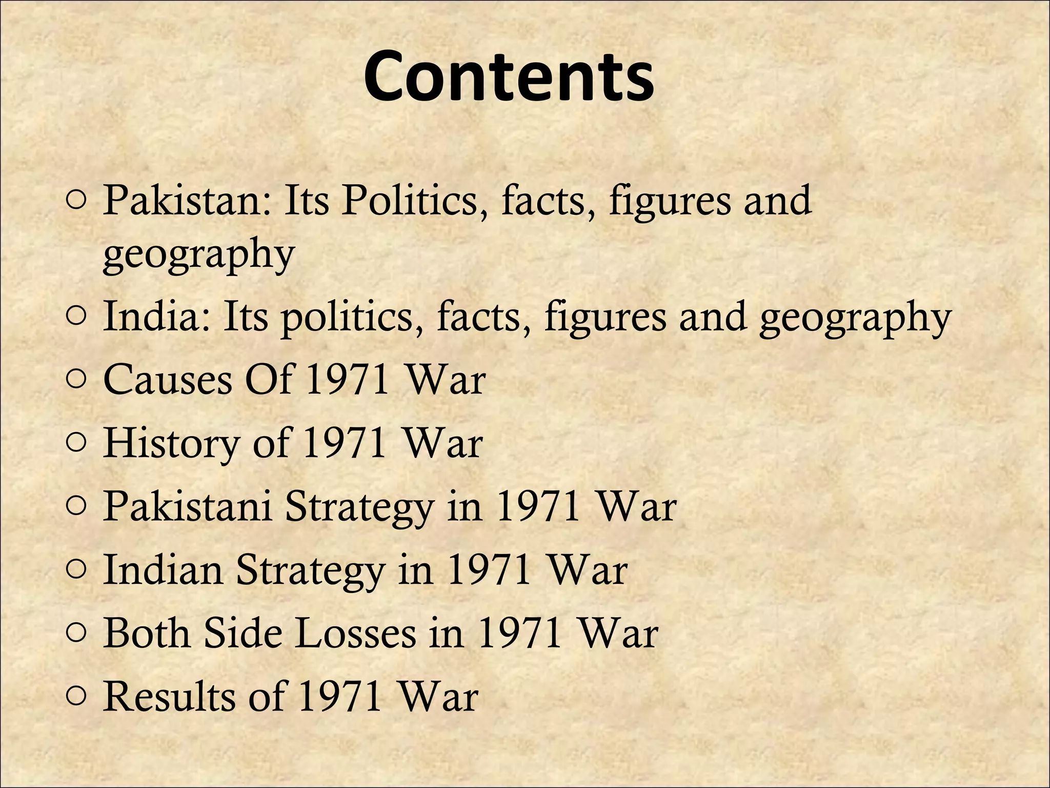 Indo pakistani war of 1971 | PPT
