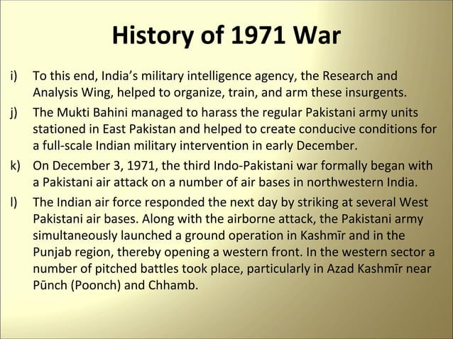 Indo pakistani war of 1971 | PPT