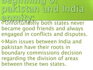 Indo pak relations | PPTX
