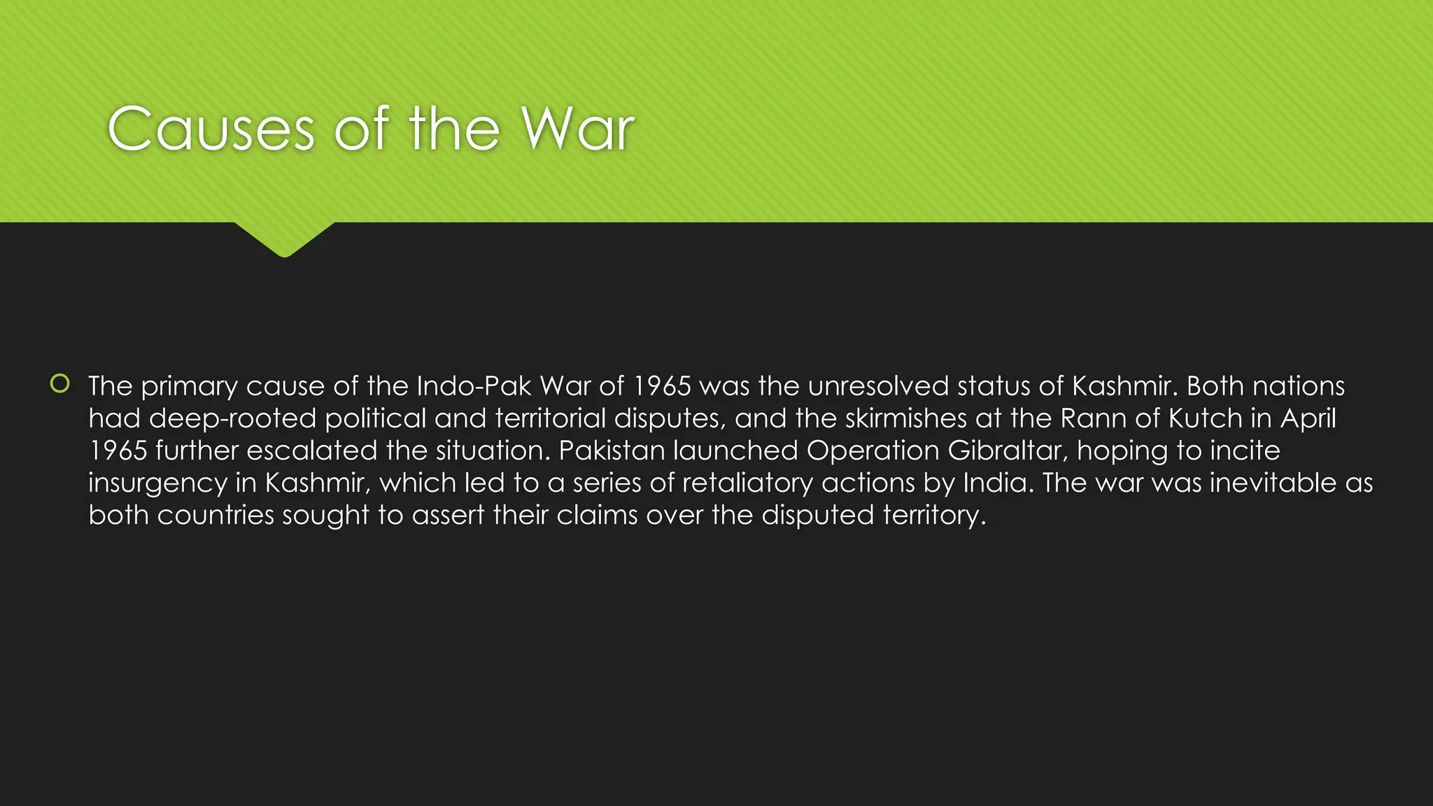 Indo-Pak War 1965 : A Historic Conflicts | PPTX