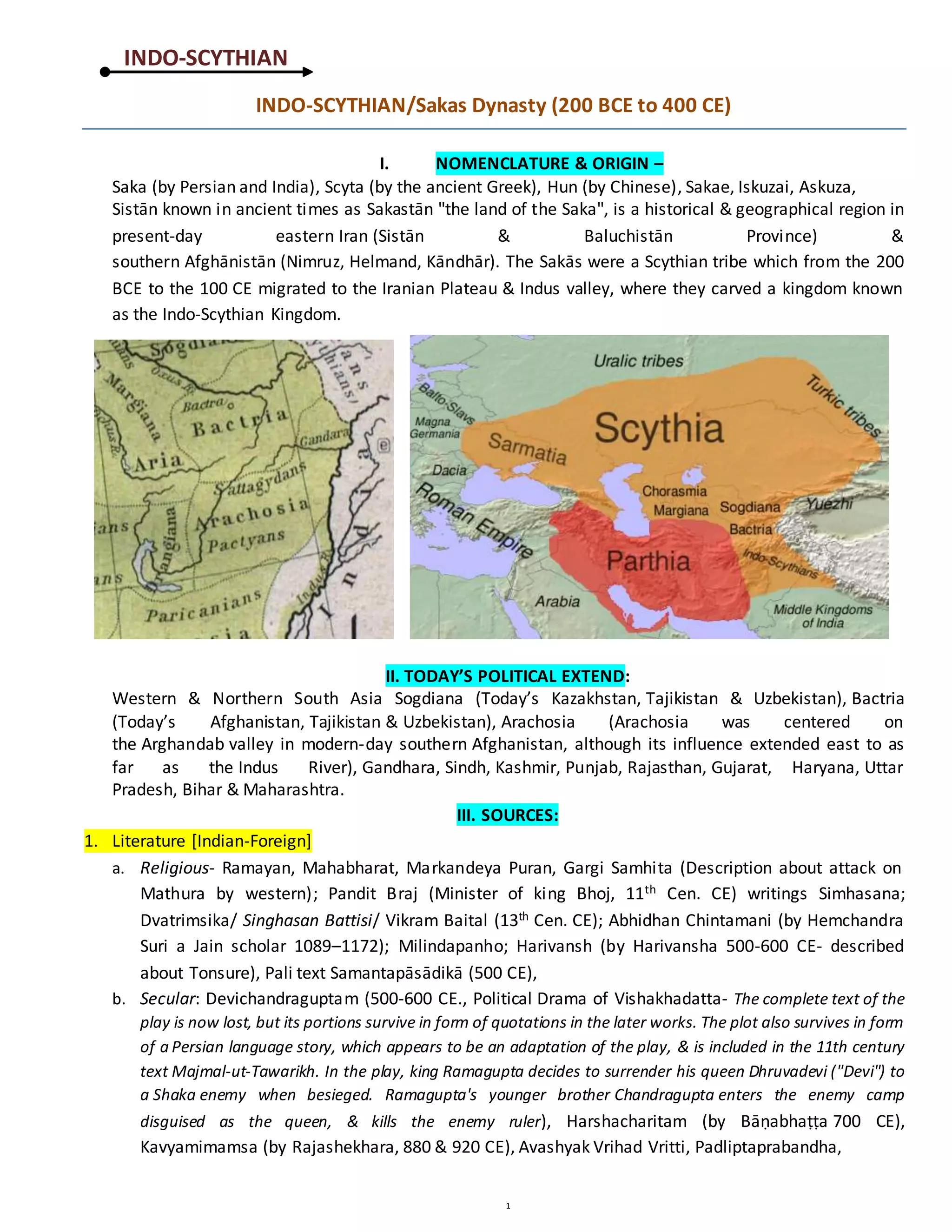 History of Indo-sythian Dynasties | DOCX