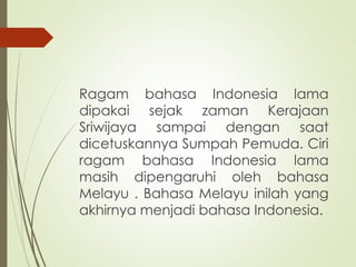 Ragam Bahasa dalam Bahasa Indonesia dan Laras | PPT