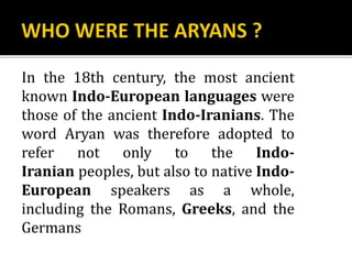 Indo-Aryan language society. | PPTX