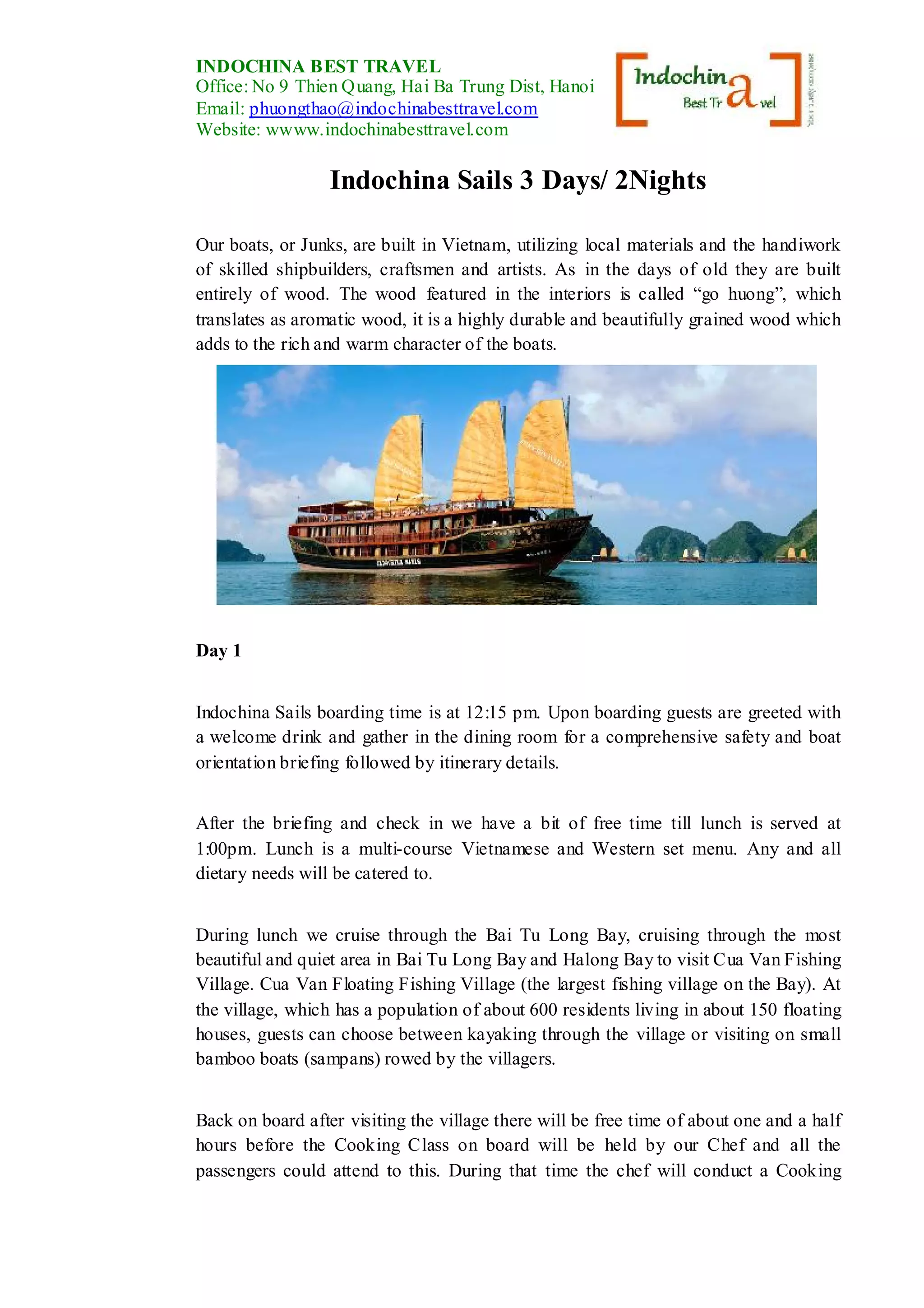 Indochina Sails in Halong 3 days - 2 nights | PDF