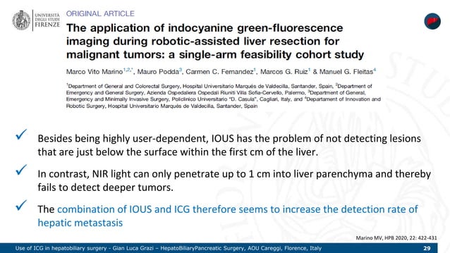 Indocyanine green (ICG) in liver surgery.pptx | Surgery | Medical Health