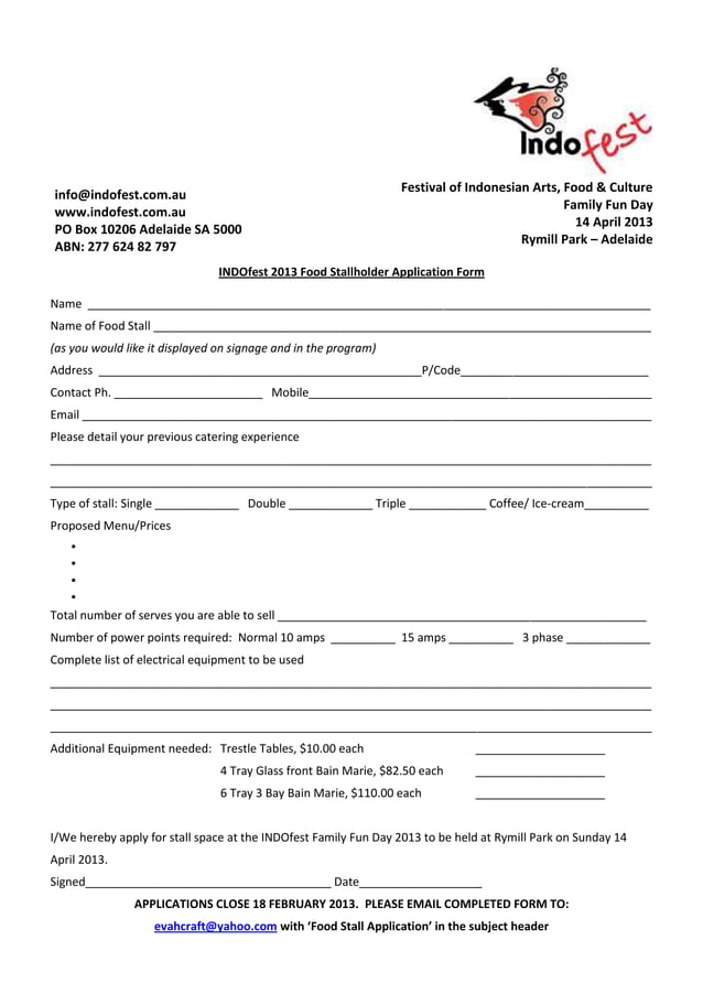 Ind ofest 2013-food-stall-holder-application | DOCX