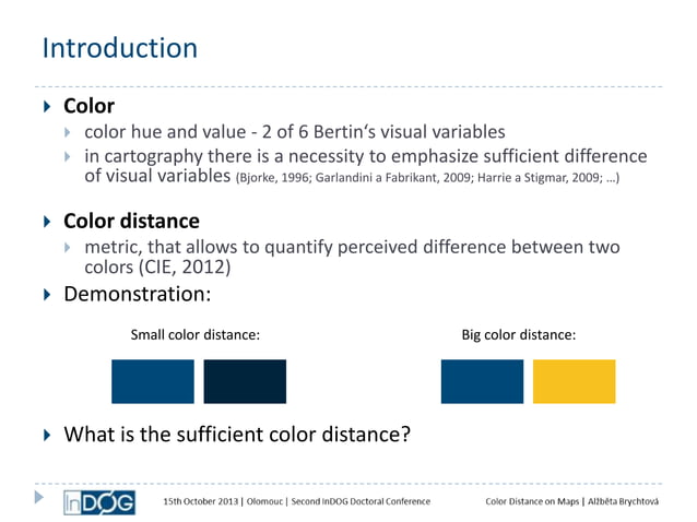 Alžběta Brychtová - Color distance on choropleth maps | PPT