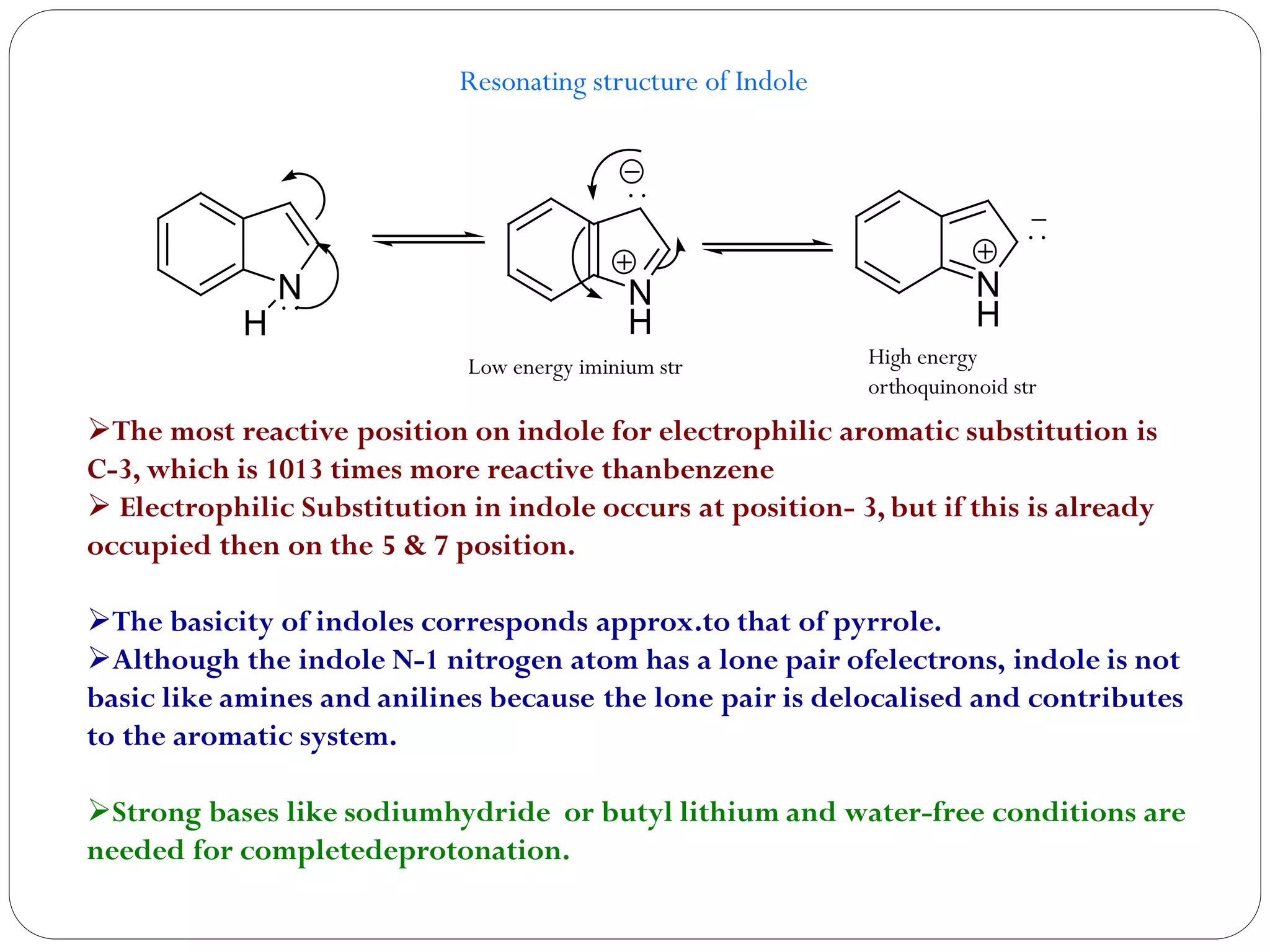 Indole: Lecture -1 (Hetero-cyclic chemistry) | PDF