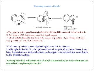 Indole: Lecture -1 (Hetero-cyclic chemistry) | PDF