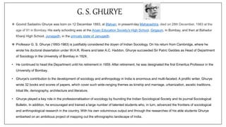 Indology G.S. Ghurye | PPTX