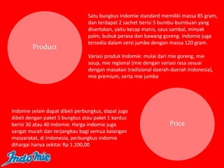 Bussiness Presentation Of Indomie | PPTX
