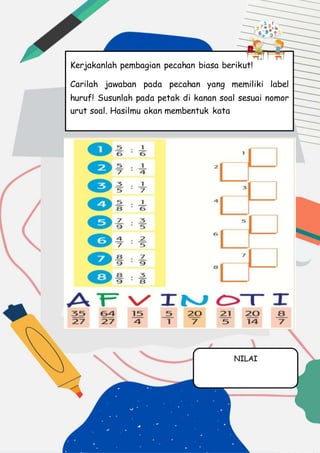 LKPD Perkalian dan Pembagian Pada Pecahan | DOCX