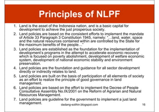 Indonesia National Land Policies Framework | PDF