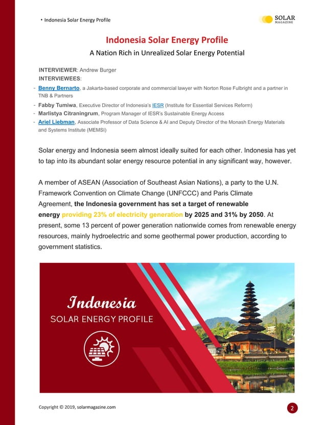 Solar Magazine | Indonesia Solar Energy Profile: A Nation Rich in ...
