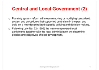 Indonesia: Toward the Era of Decentralization | PPT