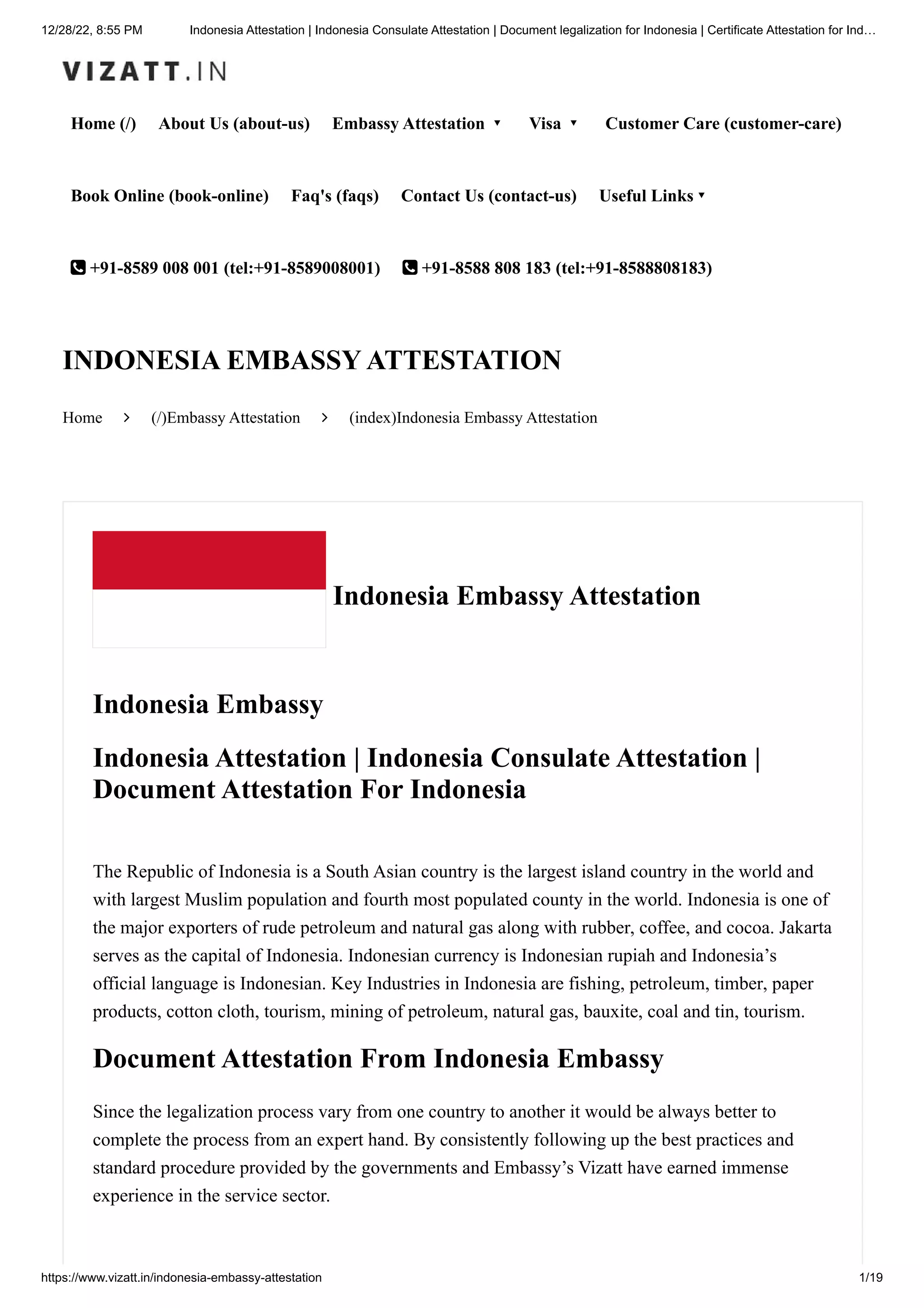 Indonesia Attestation | Indonesia Consulate Attestation | Document ...