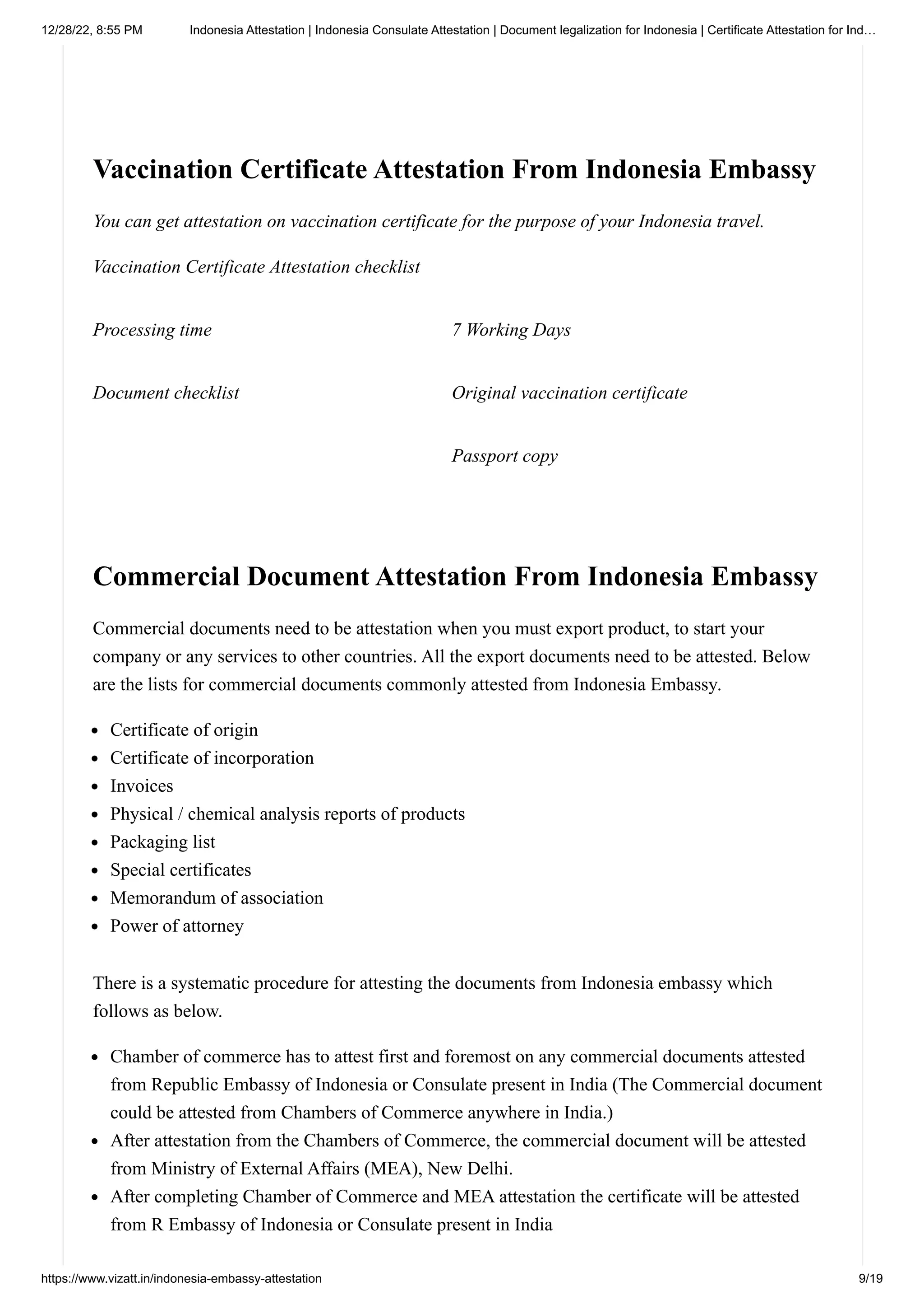 Indonesia Attestation | Indonesia Consulate Attestation | Document ...