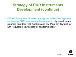 Session I: Indonesia drr advocacy in bima city oxfam in indonesia | PPT