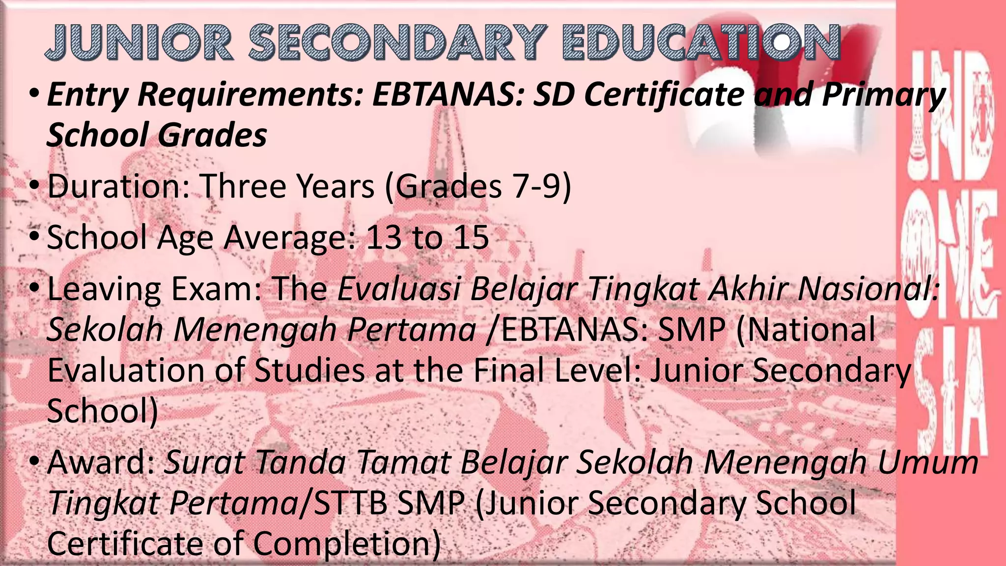 Indonesia Educational System by Derna F Bancien | PPTX