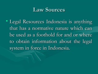 Indonesia law system 1 -okay | PPT