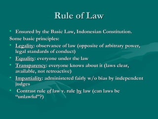 Indonesia law system 1 -okay | PPT