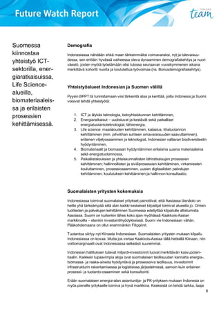 Indonesia – Mahdollisuudet ja riskit, Future Watch -raportti | PDF