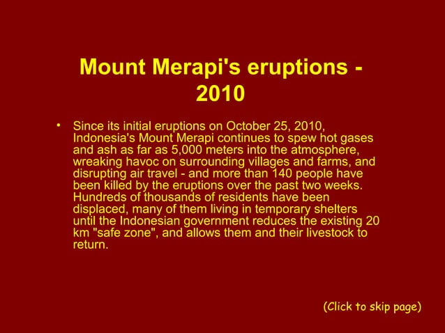 Indonesia - Mt. Merapi's Eruptions - 2010 | PPS | Geology | Science