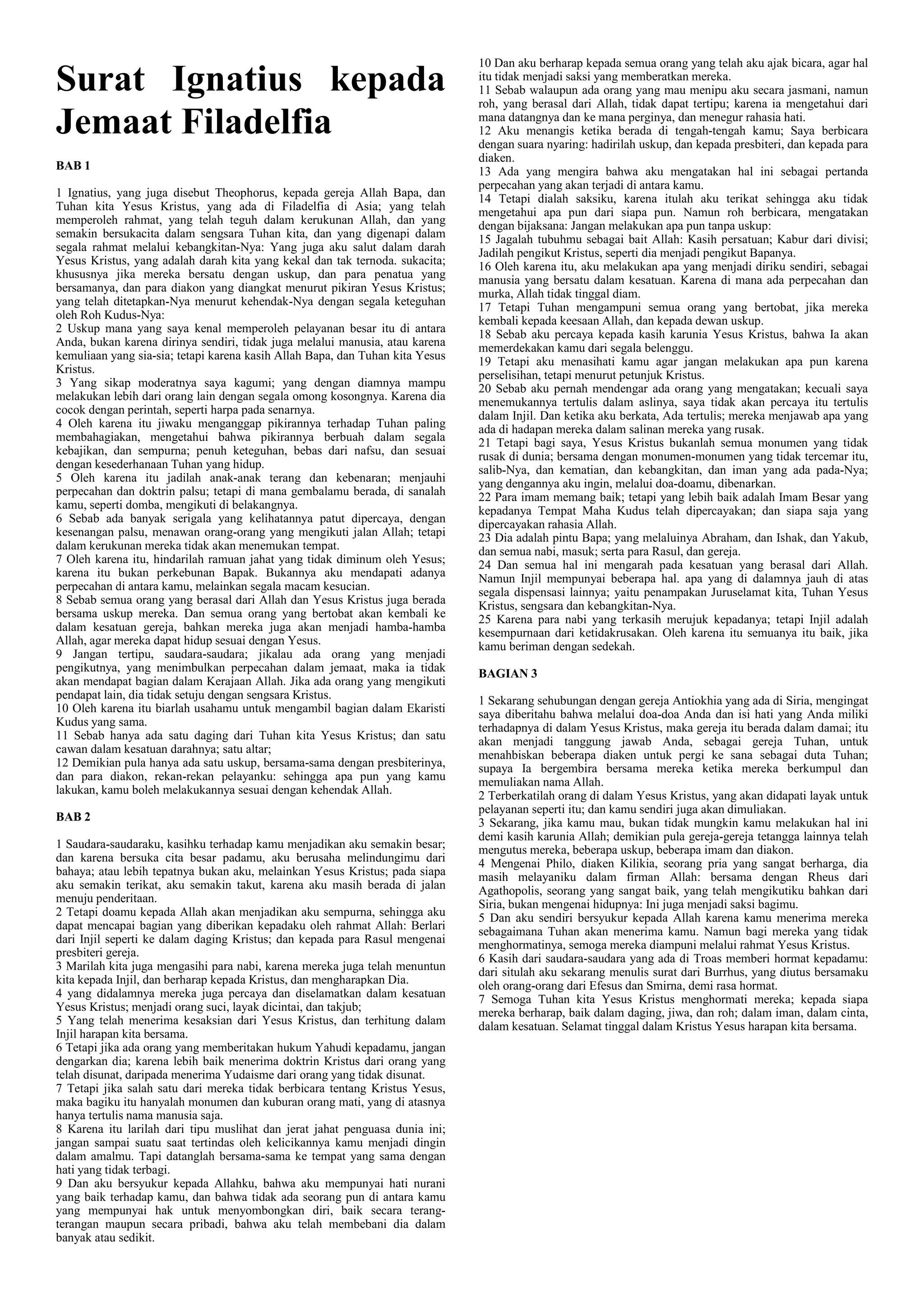 Indonesian - The Epistle of Ignatius to the Philadelphians.pdf