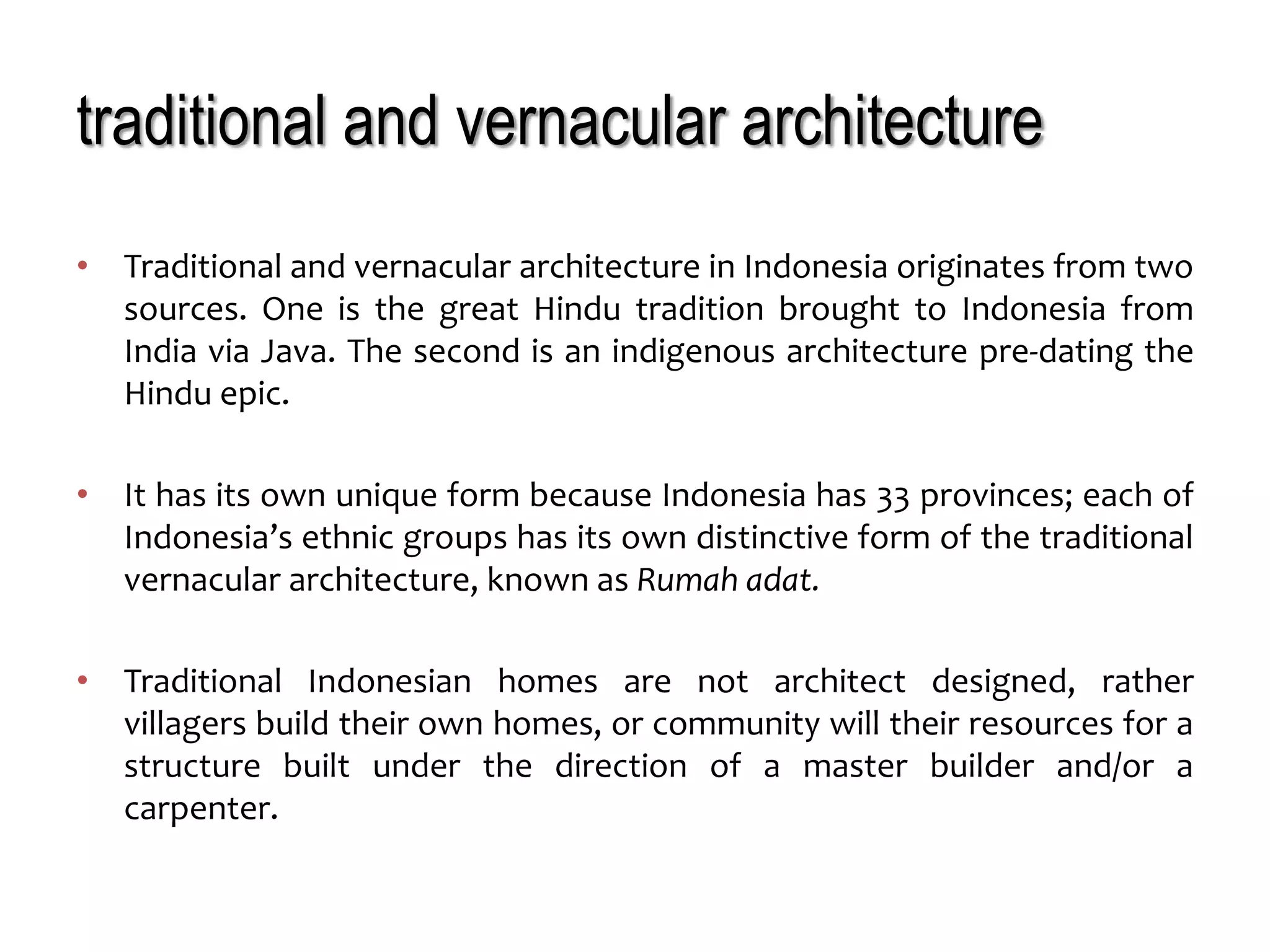 HISTORY: Indonesian Architecture 1.0 | PPTX