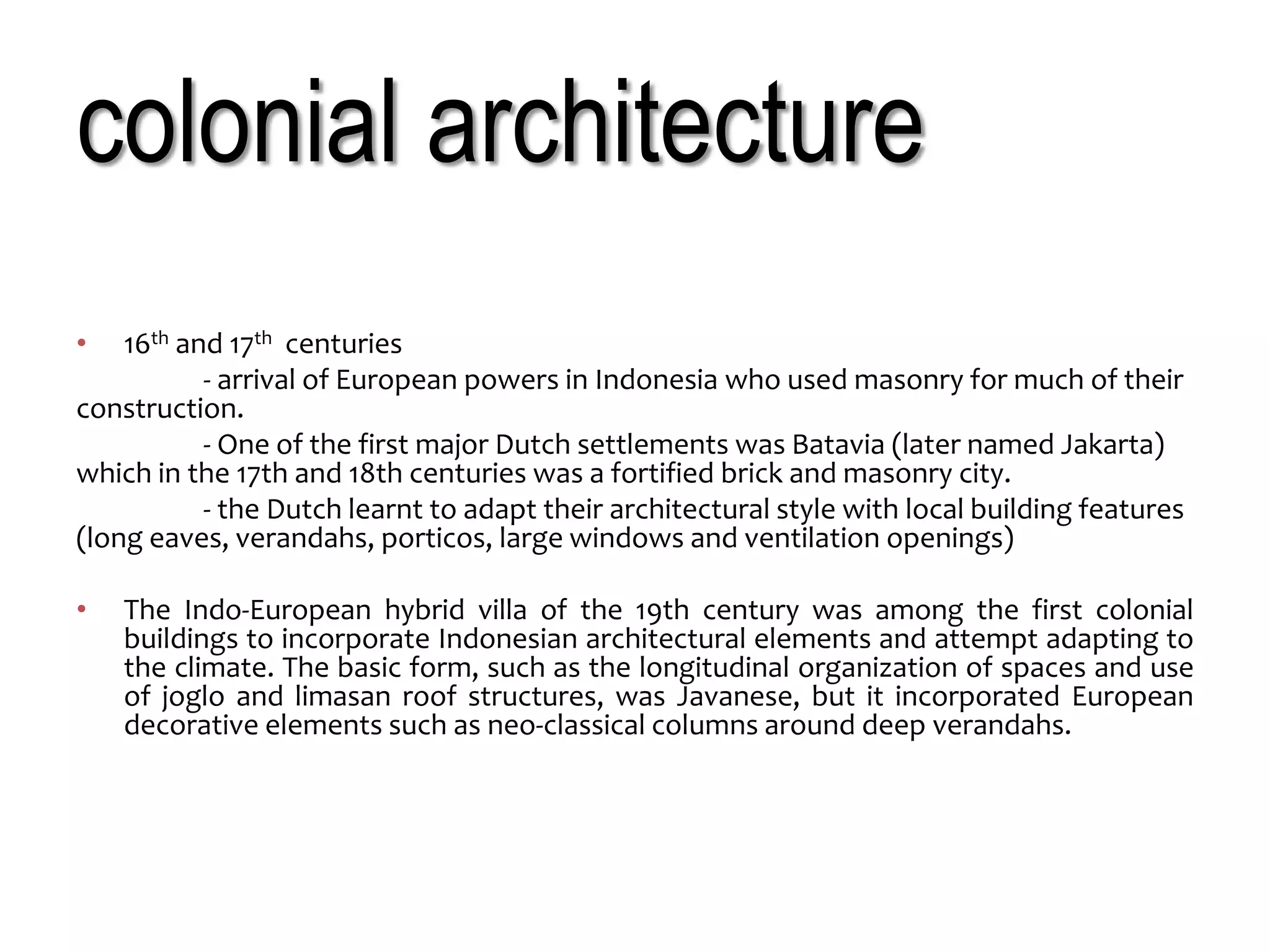 HISTORY: Indonesian Architecture 1.0 | PPTX
