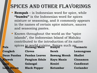 Indonesian Cuisine - A presentation that tackles about Indonesia | PPTX