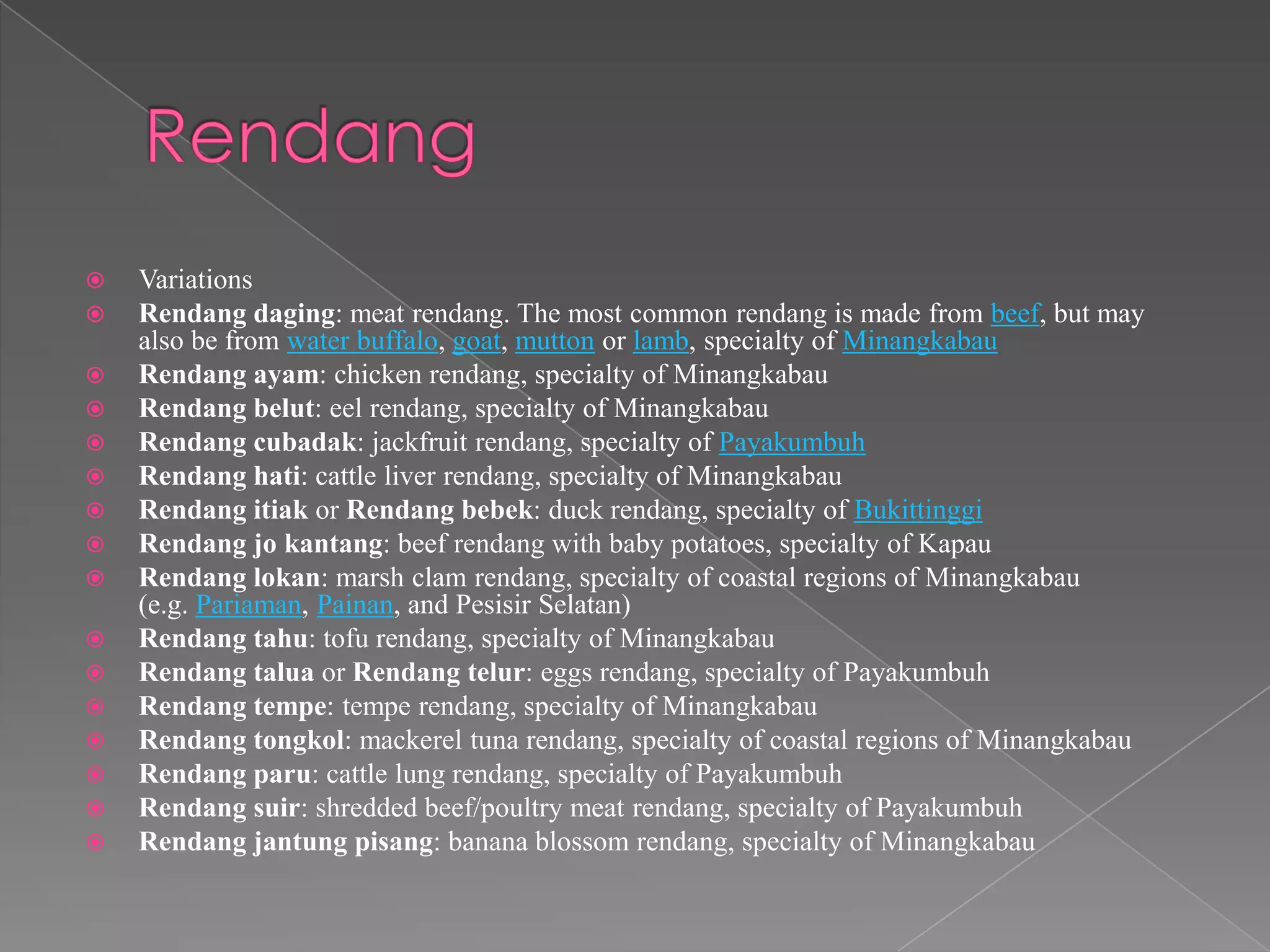 Indonesian Cuisine (Rendang) | PPTX
