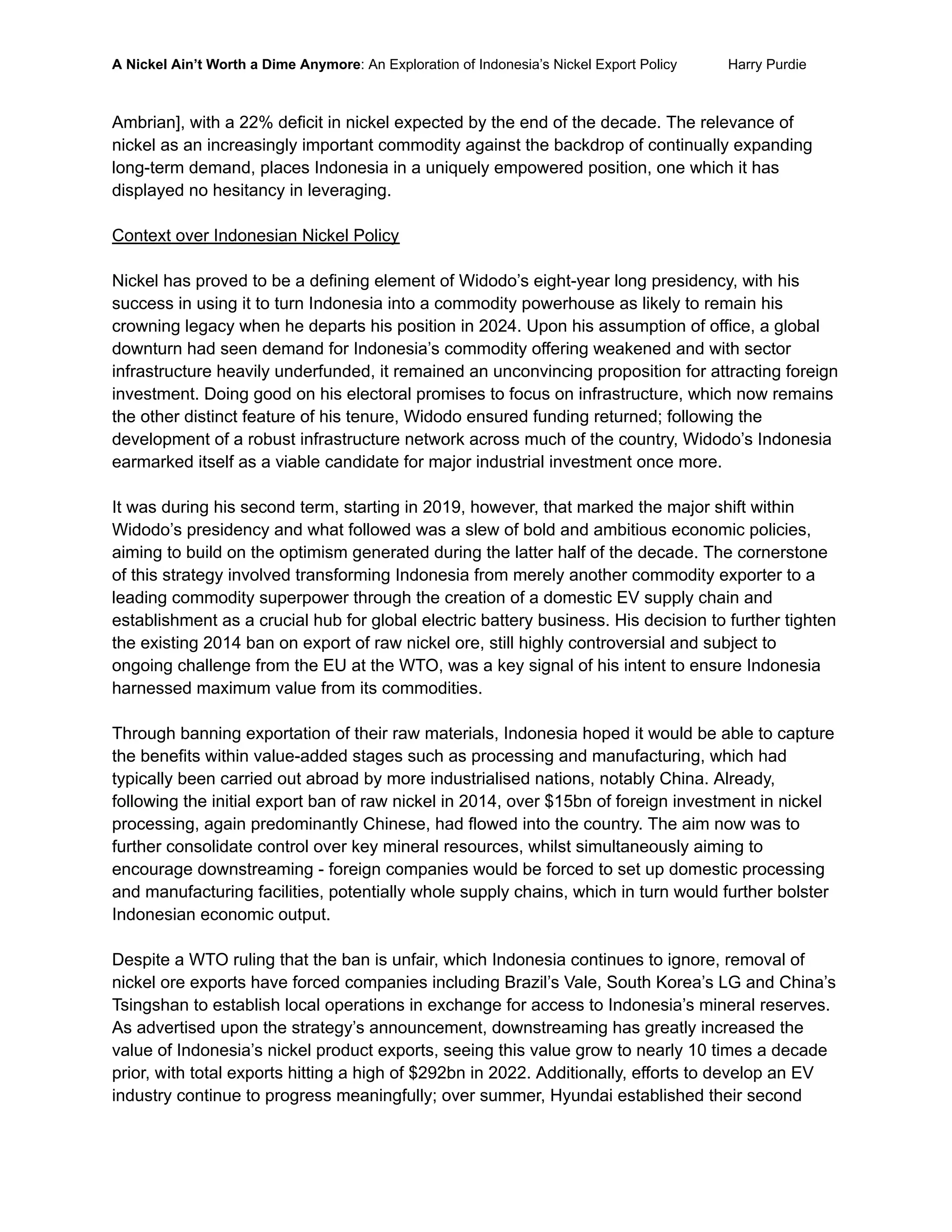 Indonesian Nickel Export Policy Evaluation (30/10/23) | PDF