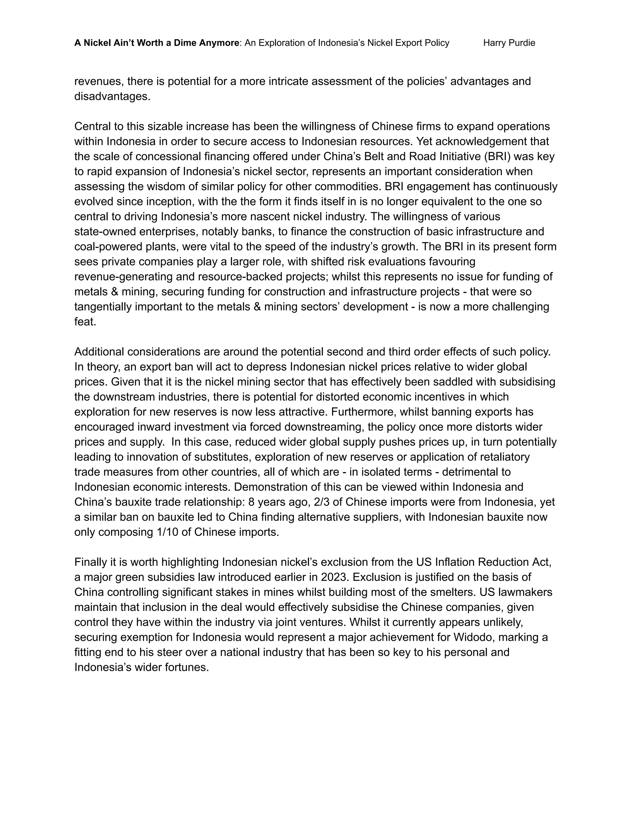 Indonesian Nickel Export Policy Evaluation (30/10/23) | PDF