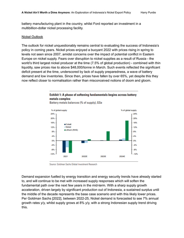 Indonesian Nickel Export Policy Evaluation (30/10/23) | PDF