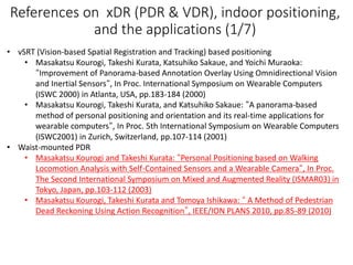 Indoor Positioning Technology Map and xDR (PDR & VDR) History in AIST ...