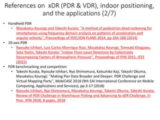Indoor Positioning Technology Map and xDR (PDR & VDR) History in AIST ...