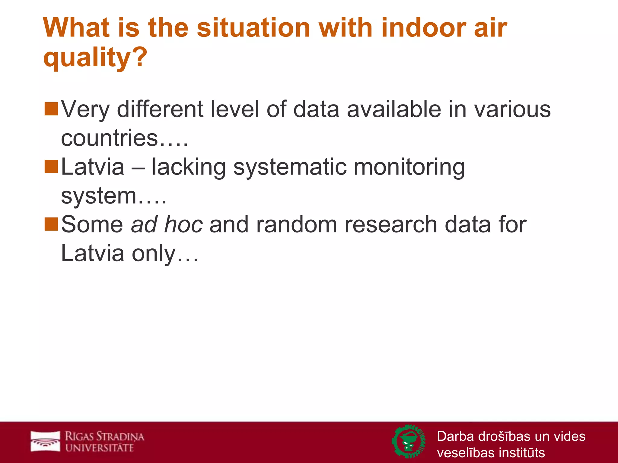 Indoor air quality as essential factor to promote human well-being and ...