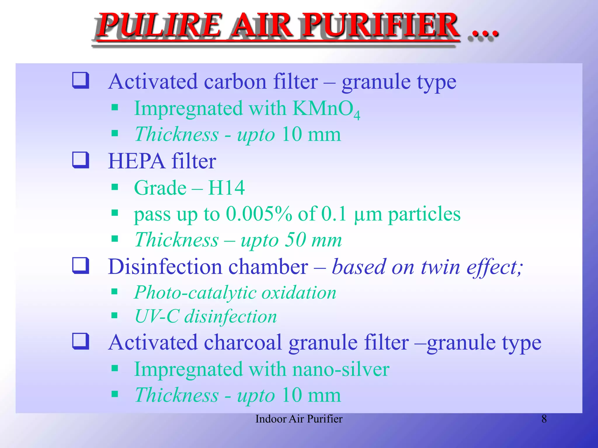 Indoor air purification | PPTX