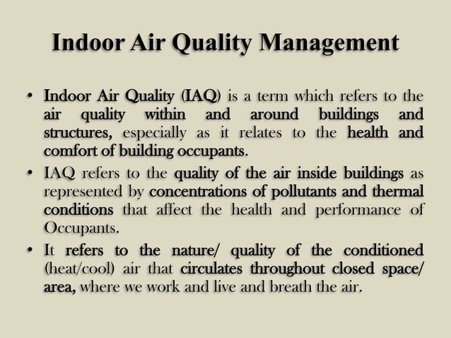 Indoor Air Quality | PPTX | Lung and Respiratory Health | Diseases and ...