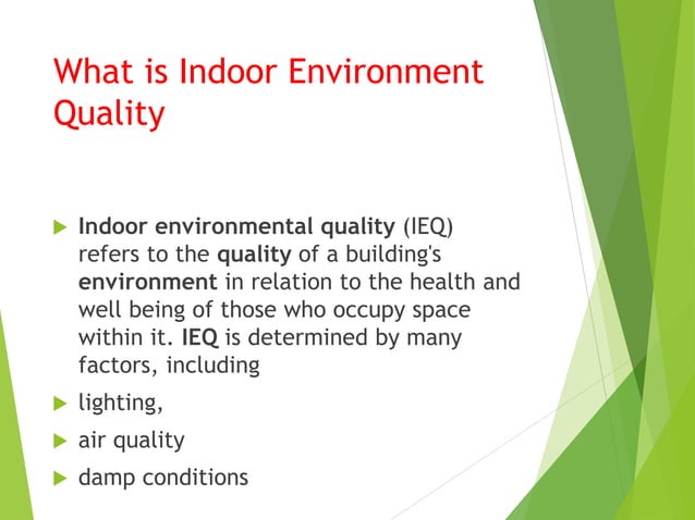 Indoor air quality | PPTX | Indoor Environmental Quality | Home & Garden
