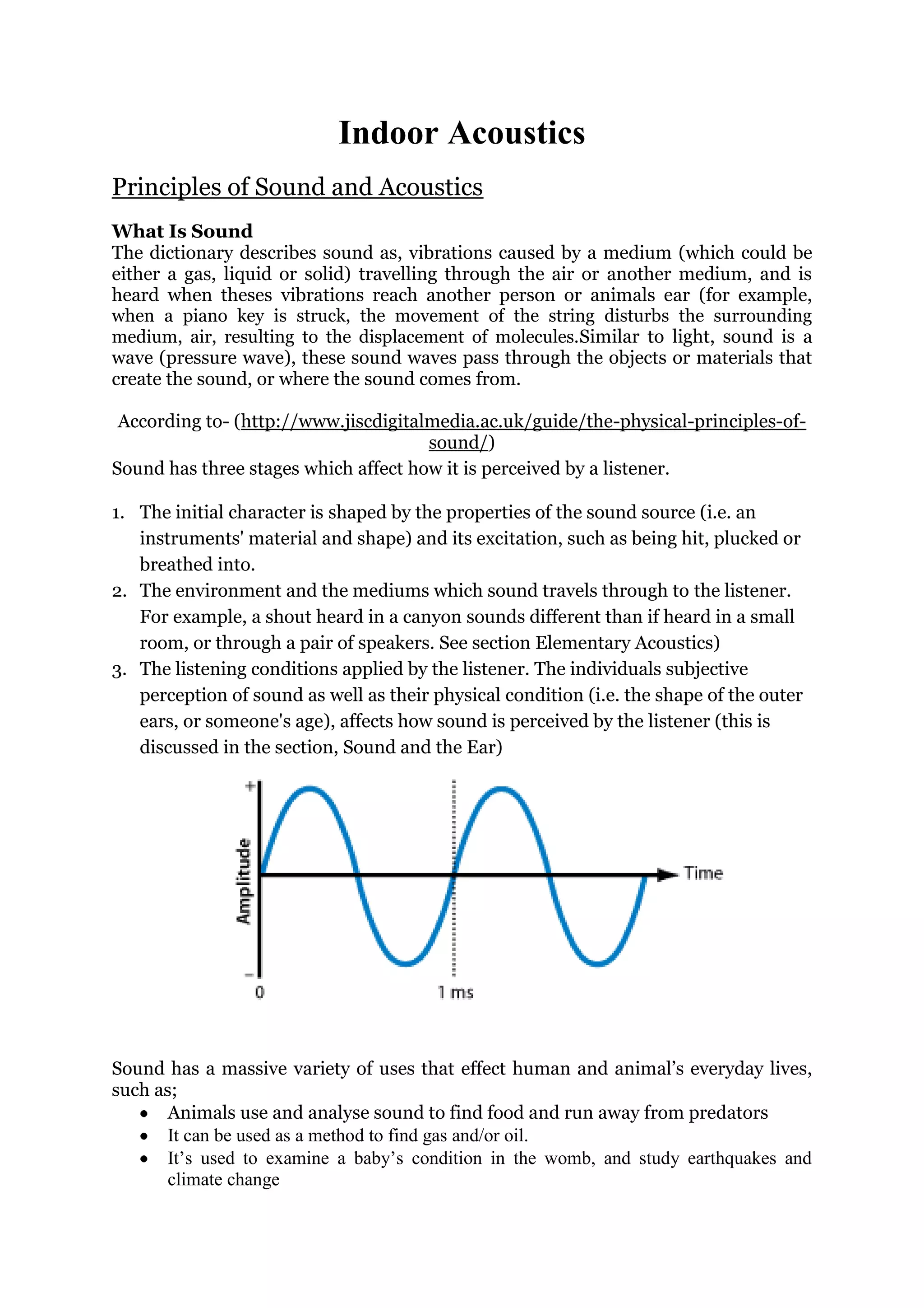 Indoor and Outdoor Acoustics | DOCX | Digital Audio | Computer Software ...